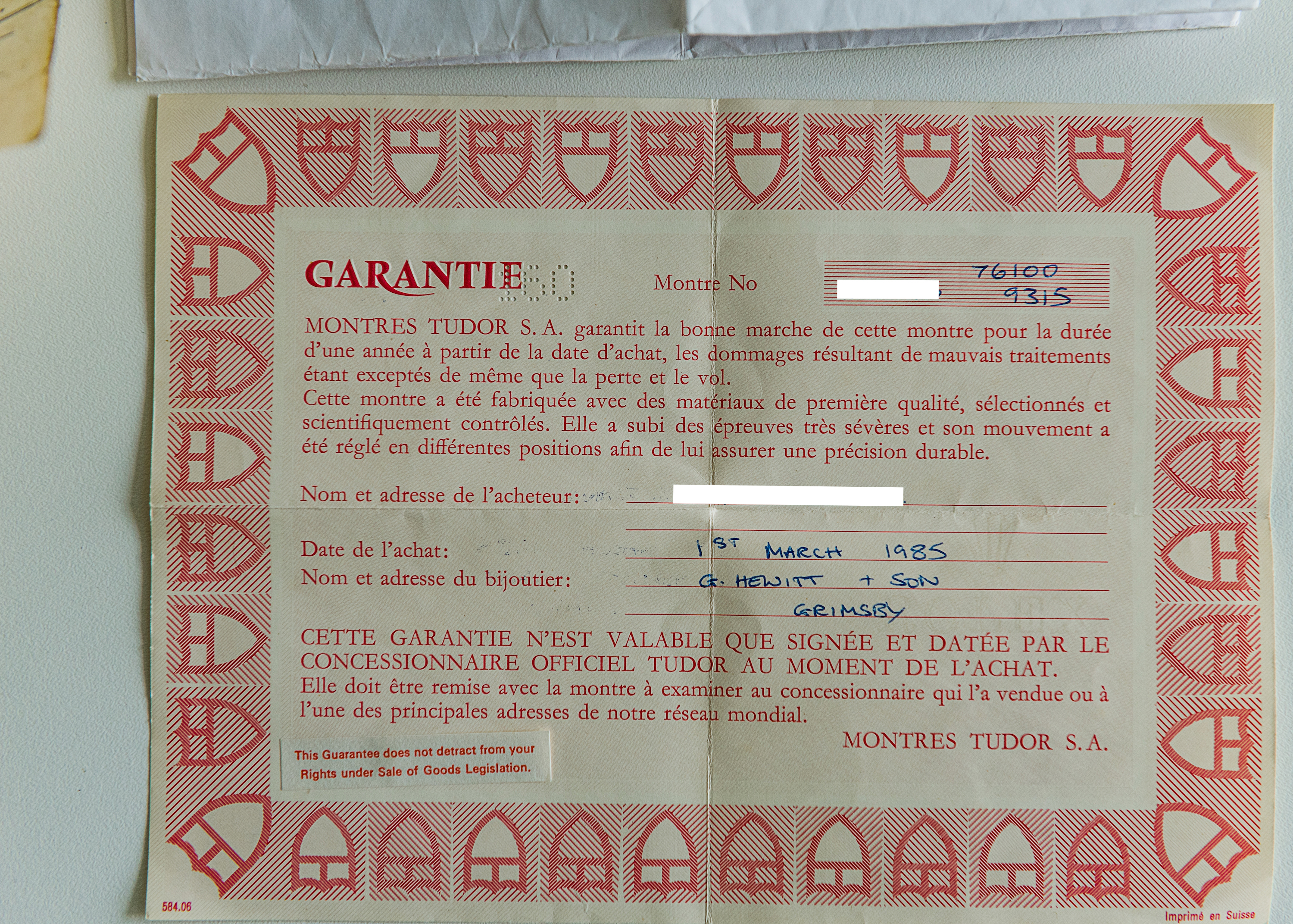 1985 TUDOR SUBMARINER for sale by auction in London, United Kingdom