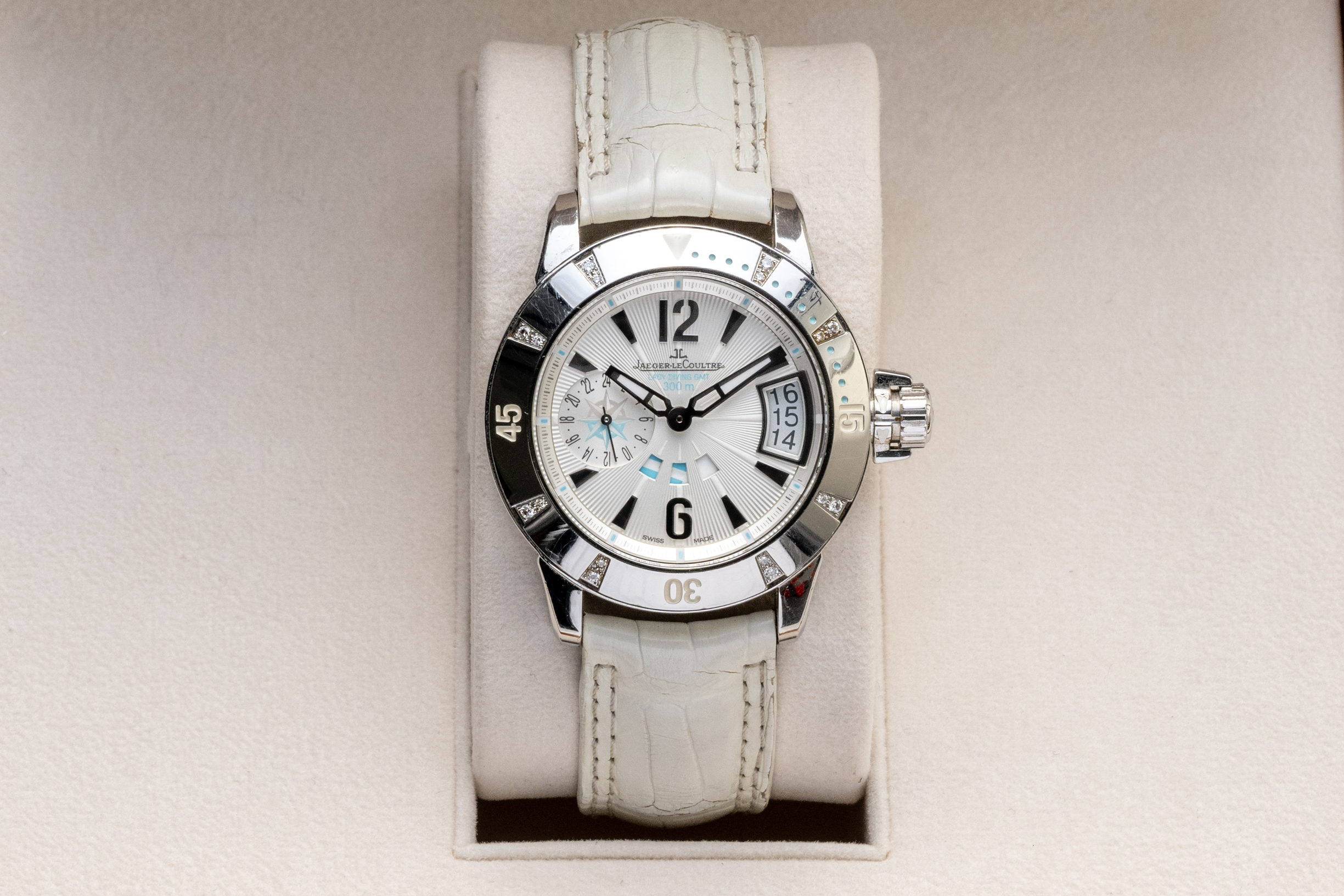 2000'S JAEGER LE-COULTRE MASTER COMPRESSOR GMT DIAMOND LADIES for sale ...
