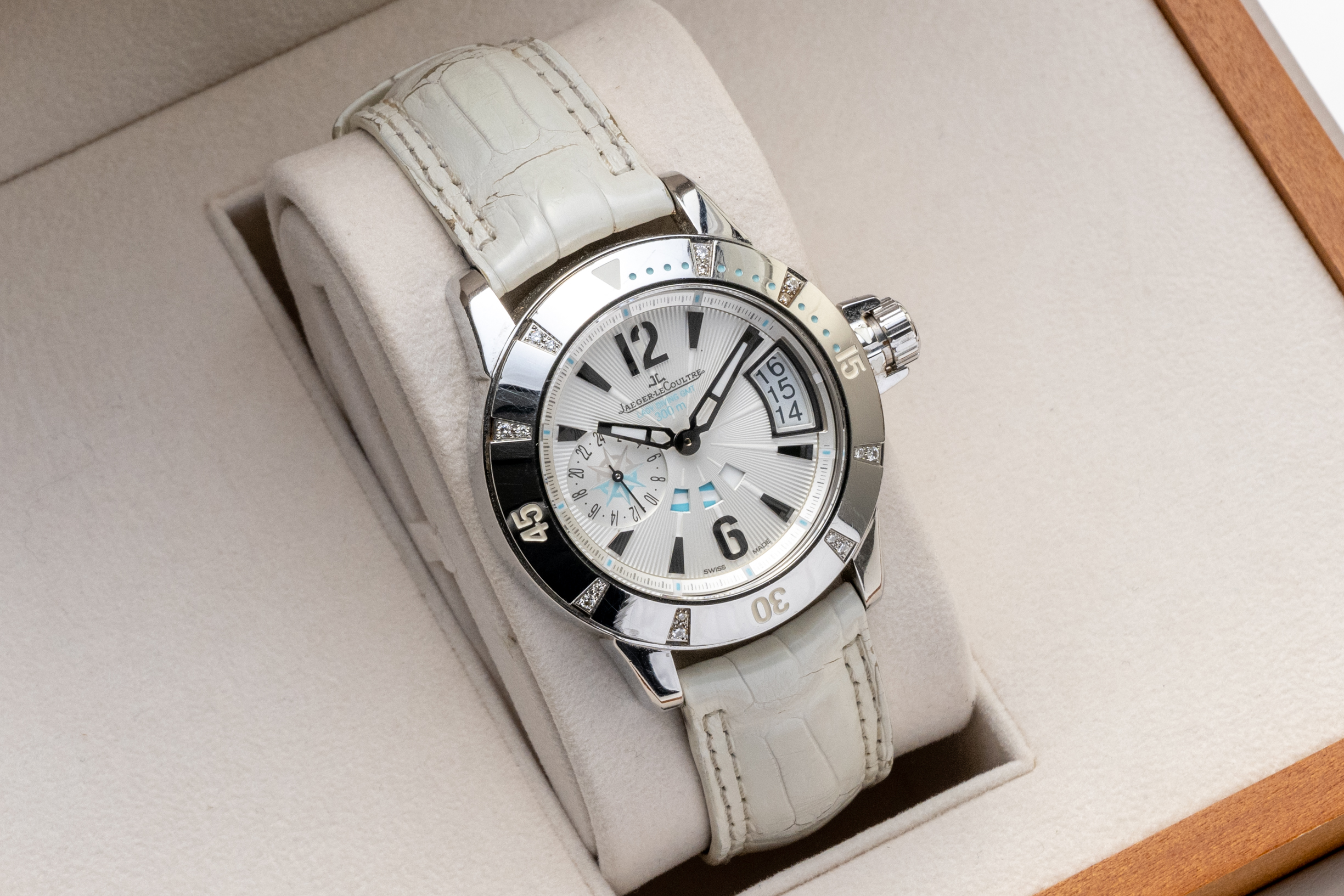 2000'S JAEGER LE-COULTRE MASTER COMPRESSOR GMT DIAMOND LADIES for sale ...
