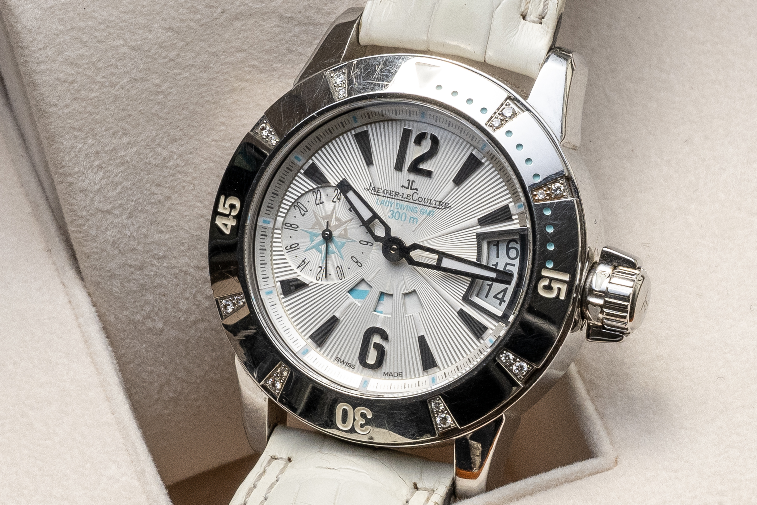 2000'S JAEGER LE-COULTRE MASTER COMPRESSOR GMT DIAMOND LADIES for sale ...